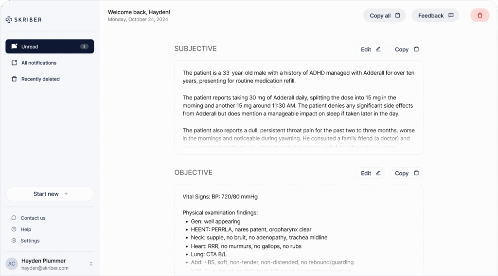 Home - AI Medical Scribe for Healthcare & Medicine | Skriber