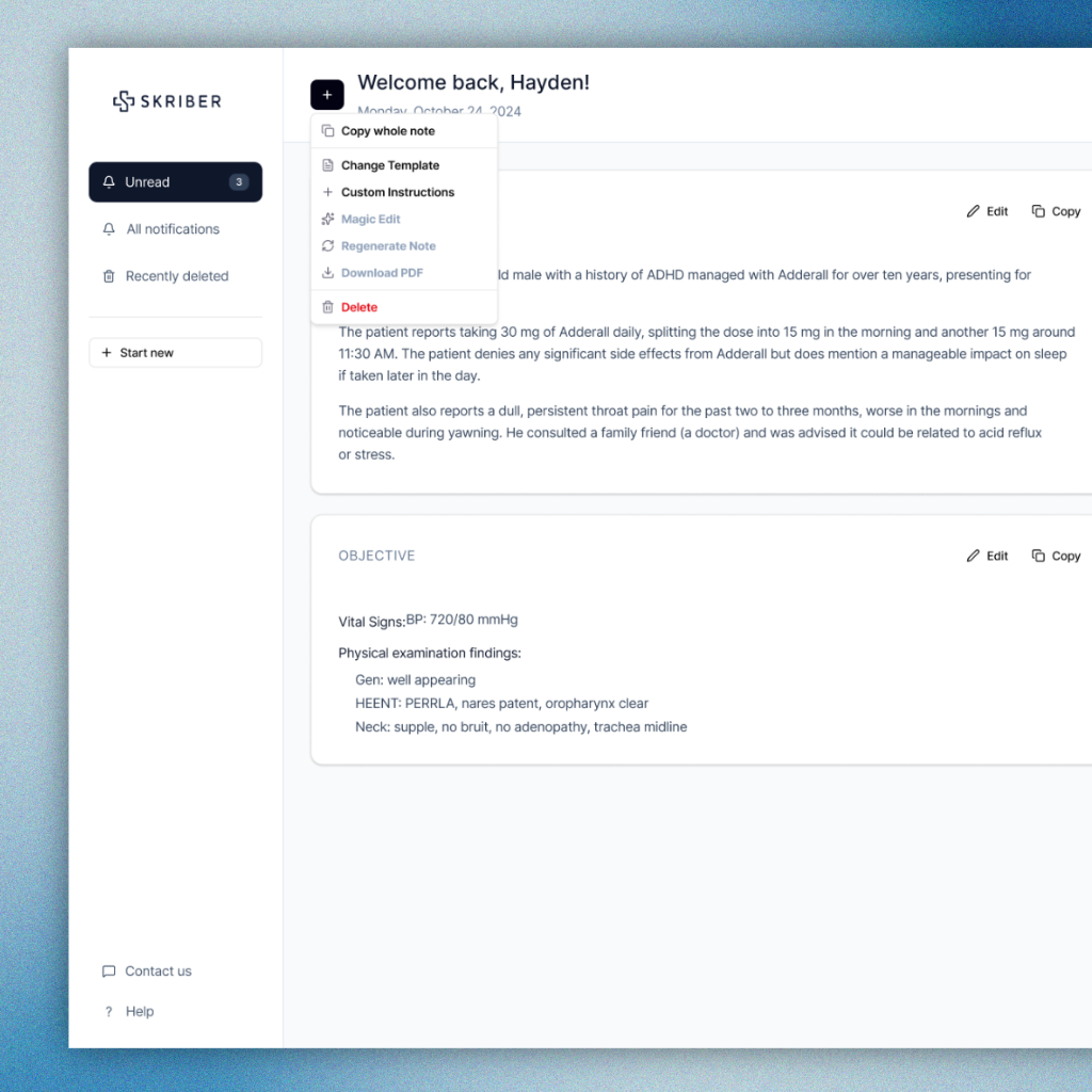 SOAP Note AI - Skriber